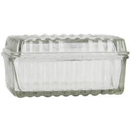 IB Laursen Butterbox mit Rillen aus Glas 11.5 x 8.5 x 5.5 cm skandinavische Deko Online Shop
