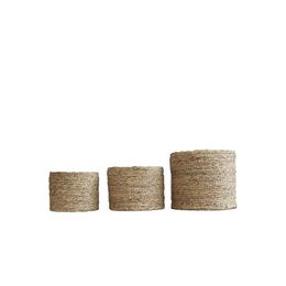 Chic Antique 3er Set Korb geflochten mit Kunststoffbeschichtung Innen Set: H26-38 x &Oslash;32-42 cm, natur