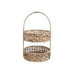 Chic Antique Aufsatz mit 2 K&ouml;rben H38 x &Oslash;24 cm, natur skandinavische Deko Online Shop