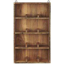 IB Laursen Wandregal aus Holz mit 4 Ablagen und Fachteilern UNIKA 36 x 12 x 61 cm, natur skandinavische Deko Online Shop