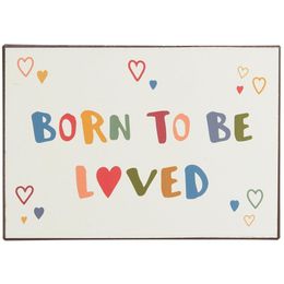 IB Laursen Metallschild Born to be loved 20 x 14 cm skandinavische Deko Online Shop
