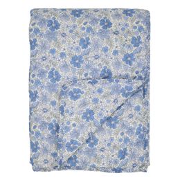 Chic Antique Aix Quilt mit Blumenmuster, blau 180 x 130 cm