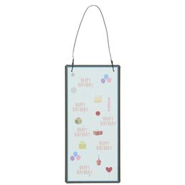 IB Laursen Metallschild Happy Birthday L7 x B15 cm, blau