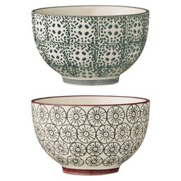 Bloomingville Karine Schale 2er, Steingut &Oslash; 10xH6 cm, 2 verschiedene Farben