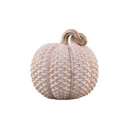 Chic Antique Deko K&uuml;rbis mit goldenen Akzenten &Oslash;27,5 x H28 cm, antique latte