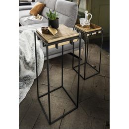 Faktorei Beistelltisch Liz aus Aluminium 33 x 89 x 33 cm & 29 x 75 x 29 cm, bronzegold