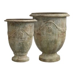 Chic Antique &Uuml;bert&ouml;pfe mit Dekor 2er H59/D52, H52/D42 cm
