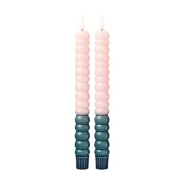 Rice LED Kerzen Twisted 2er 25 cm, Pink skandinavische Deko Online Shop
