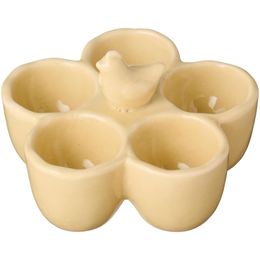 IB Laursen Eierhalter f&uuml;r 5 Eier - Steingut &Oslash; 11,5 cm, H&ouml;he 8 cm, gelb skandinavische Deko Online Shop