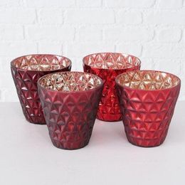 Boltze Windlicht Leawell &Oslash; 12,5 cm, H 13 cm, rot skandinavische Deko Online Shop