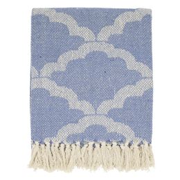 Chic Antique Aix Plaid aus Garn&uuml;berschuss - Sky Blue 150 x 130 cm