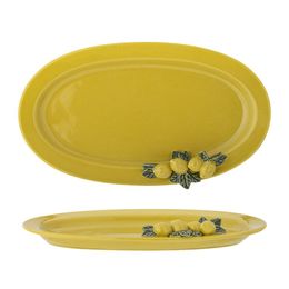 Bloomingville Limone Servierplatte, Gelb, Steingut L36xH5xW21 cm