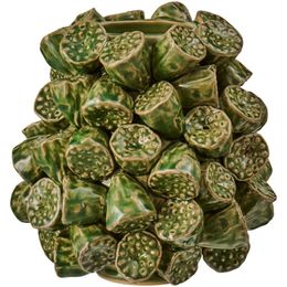 IB Laursen Vase Lotus Gr&uuml;n aus glasiertem Steingut Lotus Gr&uuml;n - H: 16,5 cm &Oslash;: 17,5 cm skandinavische Deko Online Shop