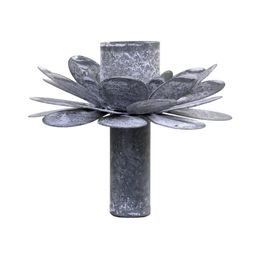 Chic Antique Kerzenhalter Flaschenaufsatz mit Blumen H7/D8 cm, antik zink skandinavische Deko Online Shop