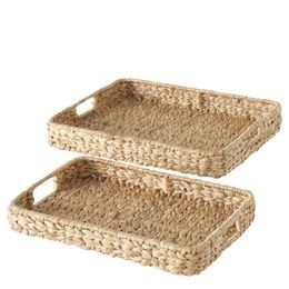 Boltze Tablett Cado 2er-Set 37,9 x 24,9 x 5,61 cm, natur skandinavische Deko Online Shop