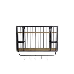 Chic Antique Altes Regal Garderobe mit Haken 52 x 20 x 45 cm, antik schwarz