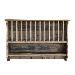 Chic Antique Geschirrregal Haken in Recyclingholz H55 x L80 x B20 cm, natur skandinavische Deko Online Shop