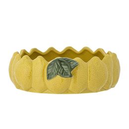 Bloomingville Limone Serviersch&uuml;ssel, Gelb, Steingut &Oslash; 21xH6,5 cm