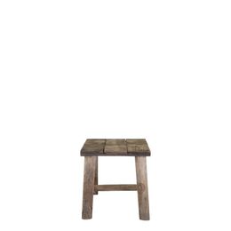 Chic Antique Hocker mit Muster auf Sitz H33/L33/B24 cm natur
