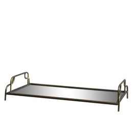 Chic Antique Spiegeltablett mit Henkel H8/L39,5/B20,5 cm, antik messing skandinavische Deko Online Shop
