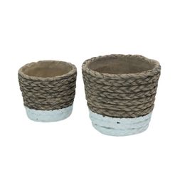 byRoom Geflochtener Blumentopf 15 x 12cm, natur