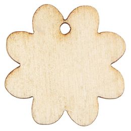 IB Laursen Geschenkanh&auml;nger aus Holz Blume 4 x 4 x 0.25 cm, natur