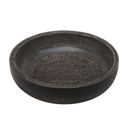 Chic Antique Tours Sch&uuml;ssel mit Schnitzereien L Schwarz H5/D20 cm skandinavische Deko Online Shop