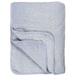IB Laursen Quilt gestreift 180 x 130 cm, blau/weiss