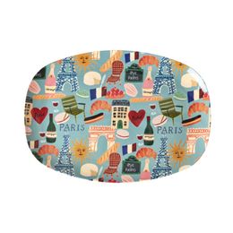 Rice Melamin Servierplatte Paris Mon Amour Teller rechteckig L30 x B22 cm skandinavische Deko Online Shop