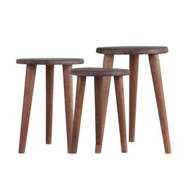 Chic Antique 3er Set Grimaud Hocker H30-38 x &Oslash;22-28 cm, natur skandinavische Deko Online Shop