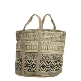 Chic Antique Jute Korbtasche mit Henkel schwarz skandinavische Deko Online Shop