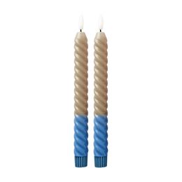 Rice LED Kerzen Twisted 2er 25 cm, Sand skandinavische Deko Online Shop