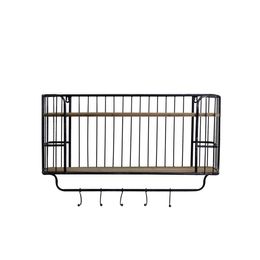 Chic Antique Altes Regal Garderobe mit Haken 72 x 20 x 45 cm, antik schwarz
