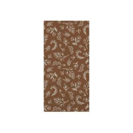 Chic Antique Serviette mit Bl&auml;ttern L20/B10 cm, walnuss
