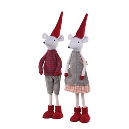Chic Antique 2 Weihnachtsm&auml;use stehend Noa & Noel H52cm, rot