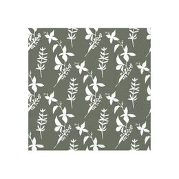 Chic Antique Serviette mit Blumen L33/B33 cm, moosgr&uuml;n skandinavische Deko Online Shop