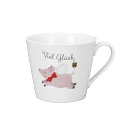 Krasilnikoff Happy Cup Tasse Viel Gl&uuml;ck 9 cm, &Oslash; 10 cm skandinavische Deko Online Shop