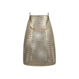 Chic Antique Windlicht mit Lochmuster aus Eisen H60/D25 cm, antik messing skandinavische Deko Online Shop