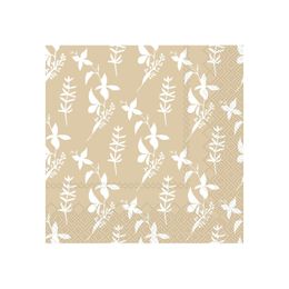 Chic Antique Serviette mit Blumen L33/B33 cm, honig