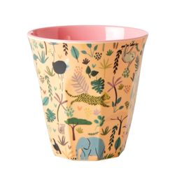 Rice Mittelgro&szlig;er Melamin Kinderbecher Fun Fair Pink - 250 ml &Oslash; 9 cm, H&ouml;he 9 cm