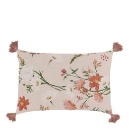 Chic Antique Aix Kissebezug mit Quasten und Blumenmotiv 60 x 40 cm, rosa