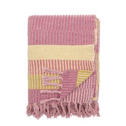 Bloomingville Decke Isnel aus recycelter Baumwolle L160xB130 cm, pink skandinavische Deko Online Shop