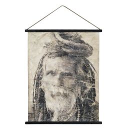 Chic Antique Leinwandbild zum Aufh&auml;ngen mit Mann H97/L76 cm skandinavische Deko Online Shop