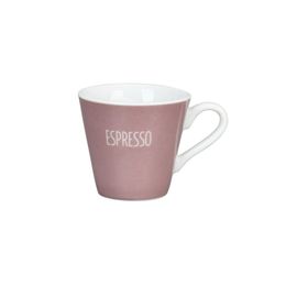 Krasilnikoff Espresso Tasse mit Espresso Aufschrift dusty rose