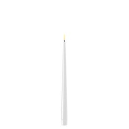 Deluxe Homeart LED Stabkerze mit Lack Real Flame 2er Set &Oslash;2,2 cm x H 28 cm, 2er Set, weiss skandinavische Deko Online Shop