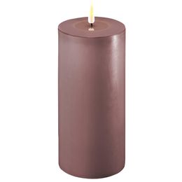 Deluxe Homeart LED Stumpenkerze Real Flame lila &Oslash;10 x H20cm, lila skandinavische Deko Online Shop