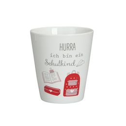 Krasilnikoff Happy Mug, Hurra ich bin ein Schulkind Girl, 330 ml, rot skandinavische Deko Online Shop