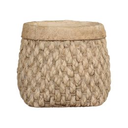 Chic Antique Corte &Uuml;bertopf mit Flechtoptik H18/&Oslash;21,5 cm, antik natur