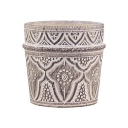 Chic Antique &Eacute;vron Blumentopf mit Muster H12.5/&Oslash;13 cm, dunkel natur