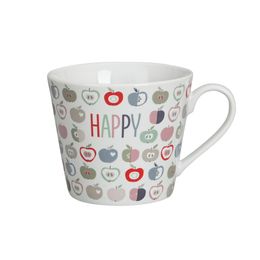 Krasilnikoff Happy Cup, Happy Apples 9 cm, &Oslash; 10 cm, 400 ml, rose